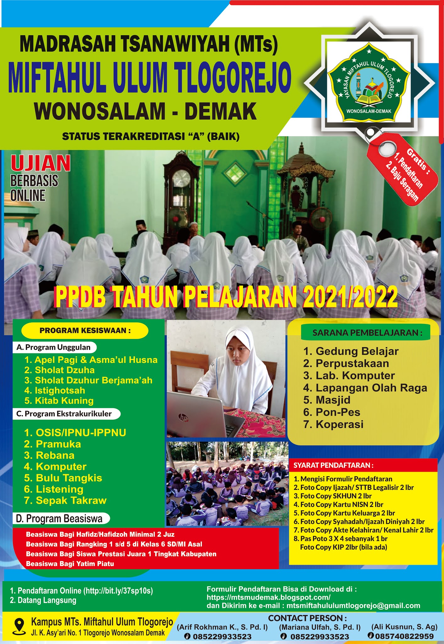 MTs. MIFTAHUL ULUM TLOGOREJO DEMAK: PPDB TAHUN 2021/2022