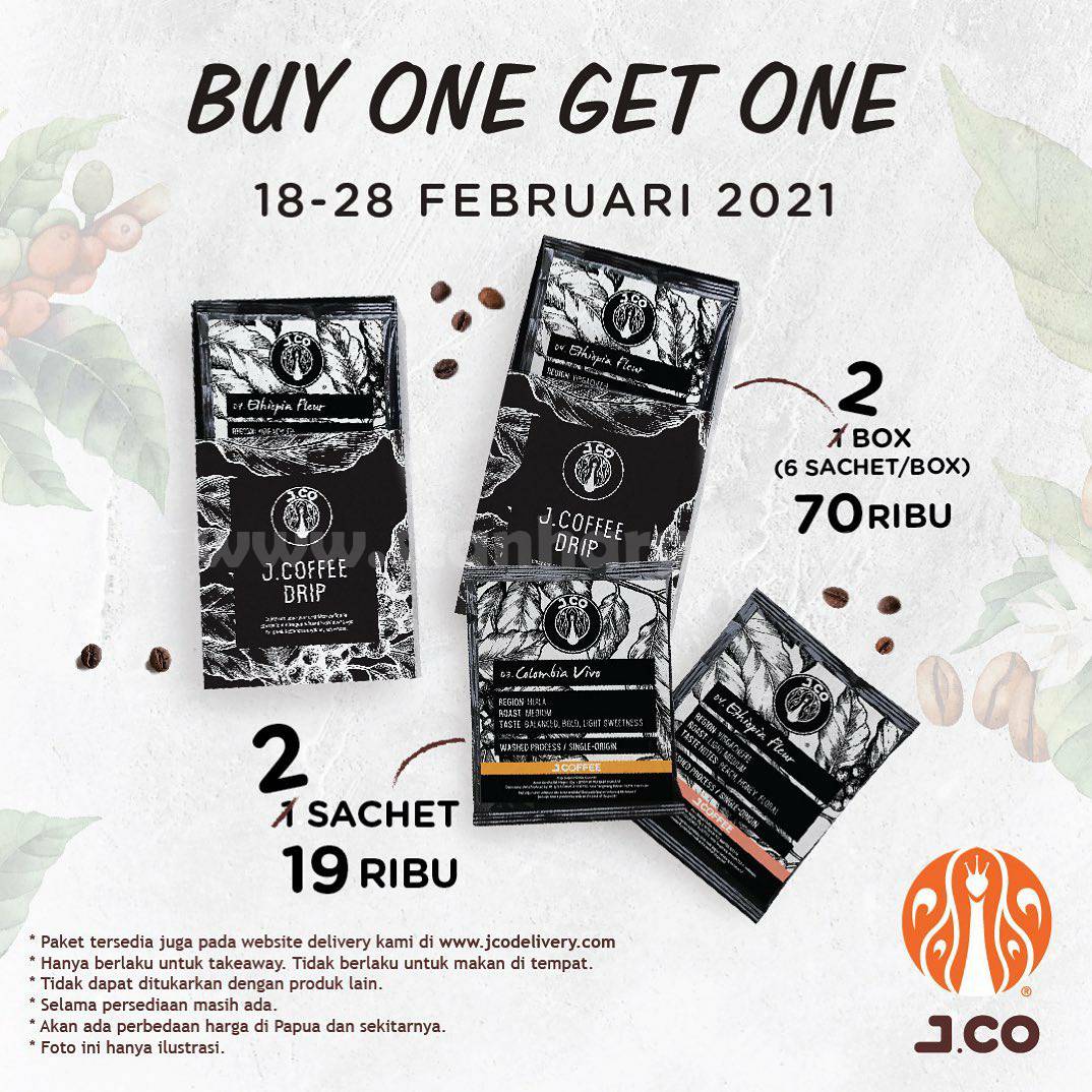 JCO Promo BELI 1 GRATIS 1 untuk Kopi JCOFFEE DRIP - scanharga