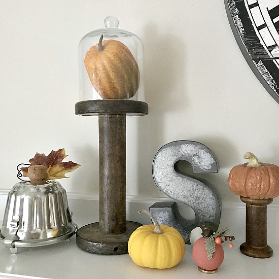 Repurposed Fall Mantel Pumpkin