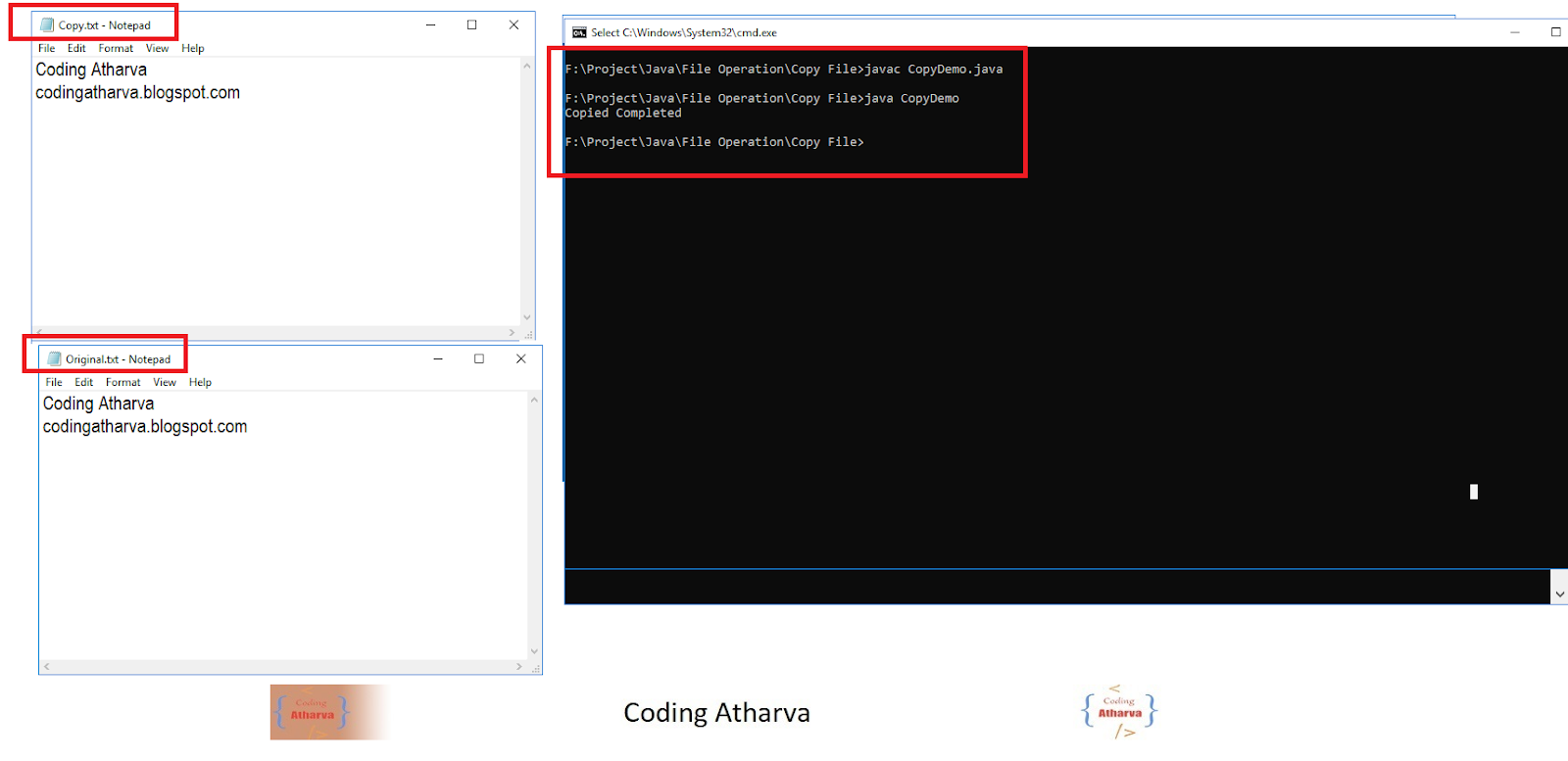 114 Program to copy from one file to another file in Java ~ Coding Atharva