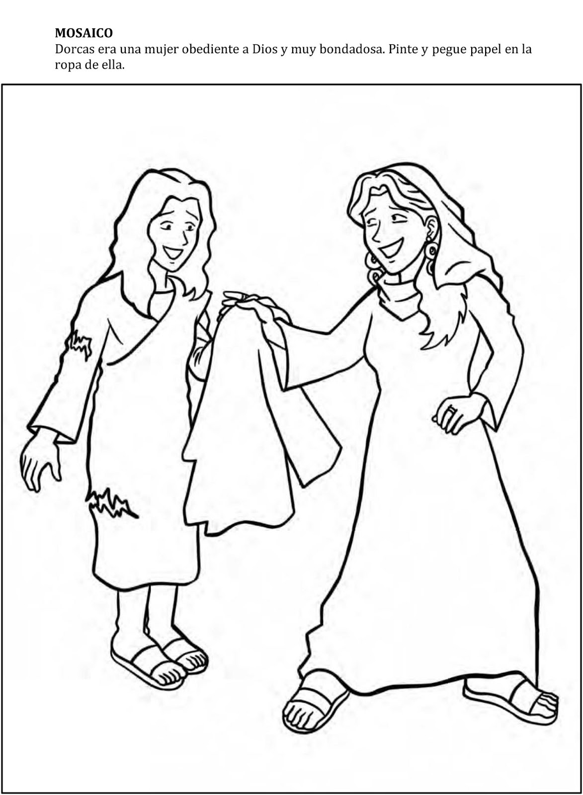 Coloring Pages Dorcas Bible Story School Sunday Peter Heals Kids ...