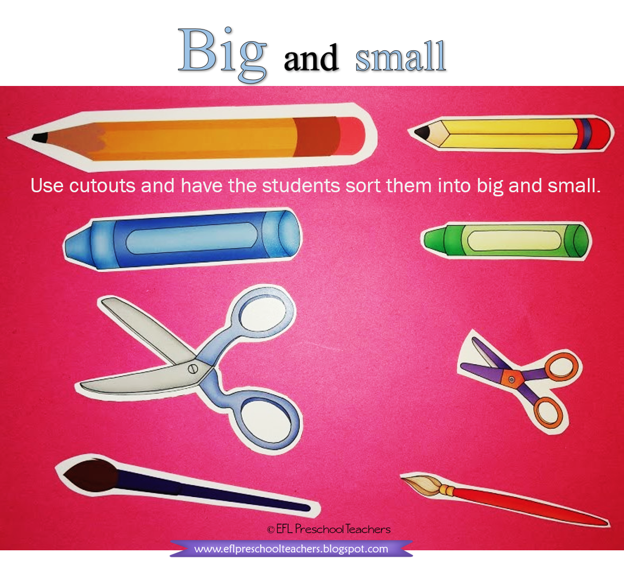 ESL/EFL Preschool Teachers: BIG and small template for Sorting Cutouts