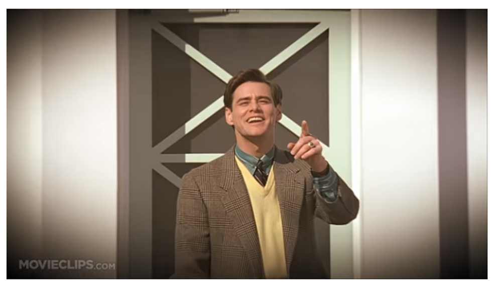 How cinematography is used to create meaning in The Truman Show