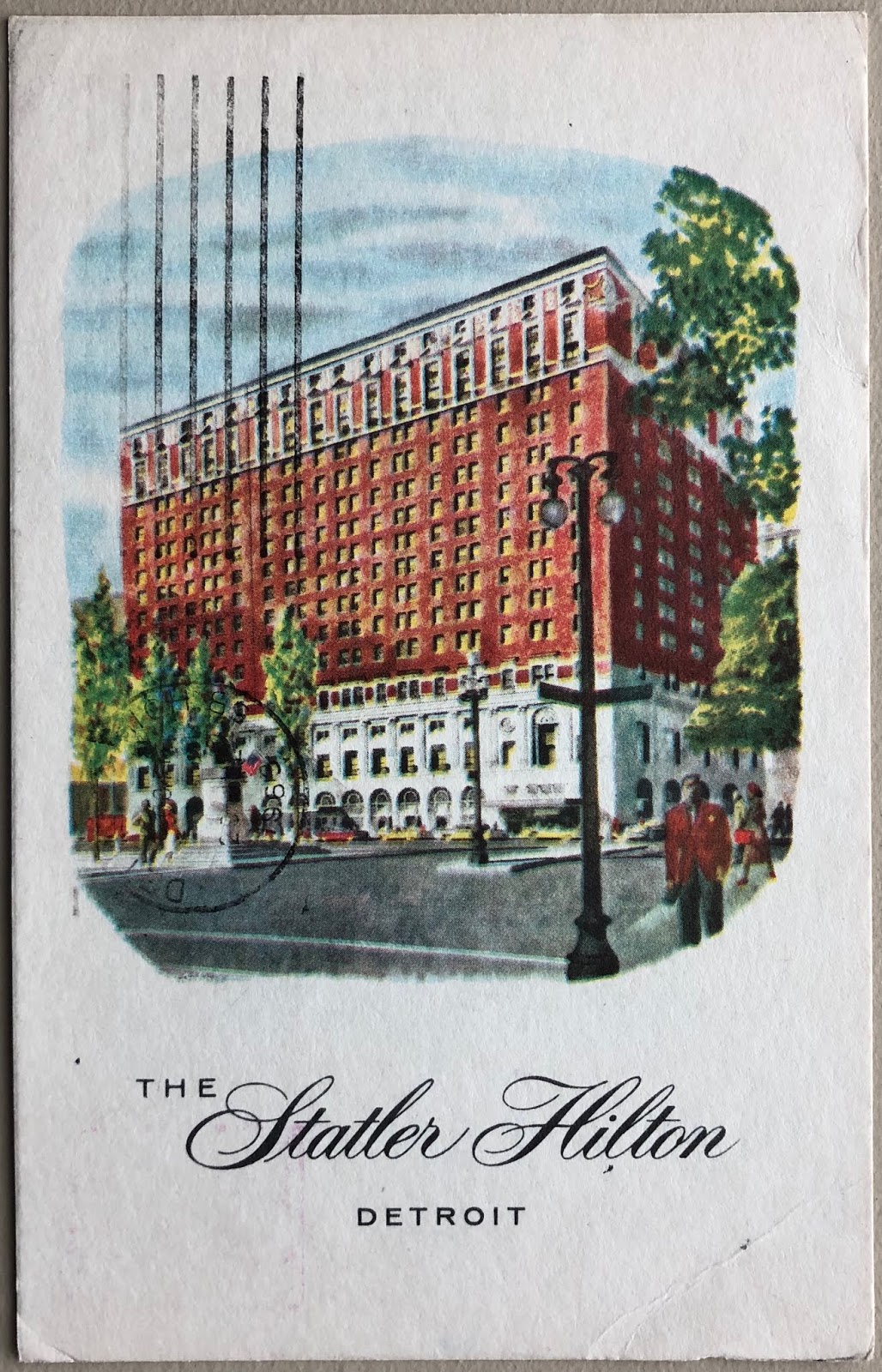 Hilton Hotel Philately: The Statler Hilton Detroit 1963 postcard to ...