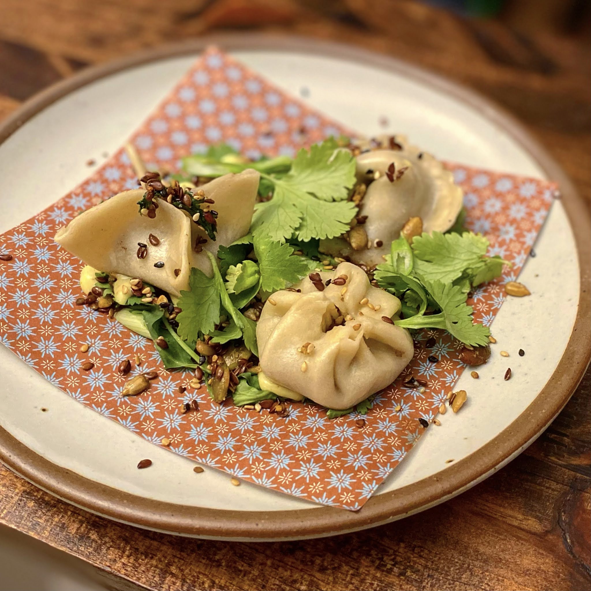 Five-Spice Roasted Shiitake Mushroom Dumplings With Thai Curry Aioli
