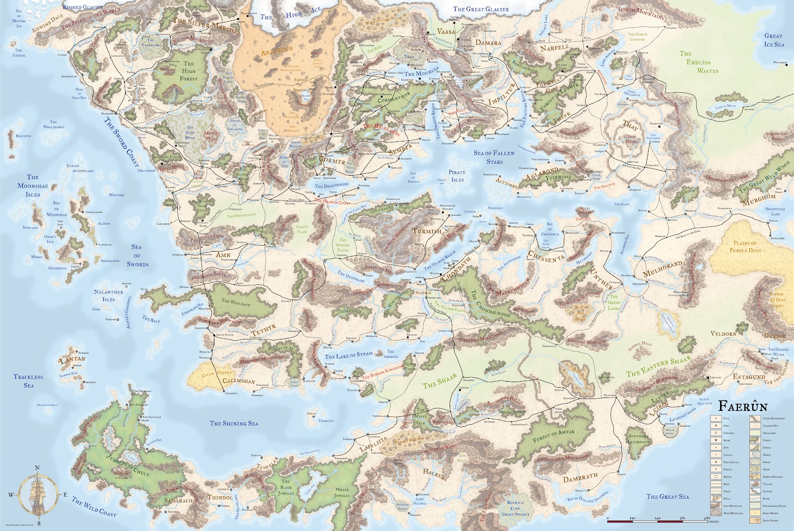 Sciens Fantazia: Mapa: Faerun