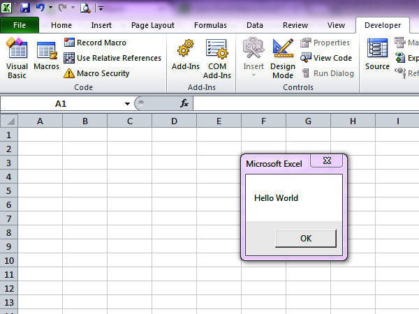 Excel Macros - Hello World - Excel, the wise way