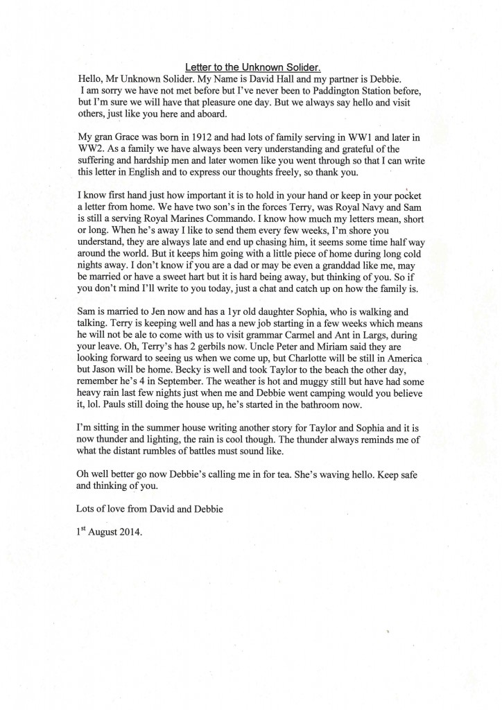 Sample Letters To Soldiers ~ Thankyou Letter