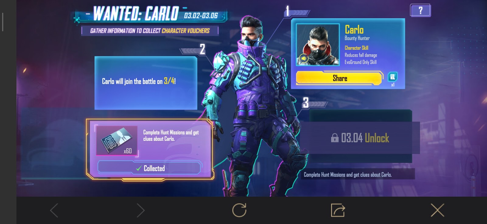 CARLO CHARACTER FOR FREE IN PUBG MOBILE