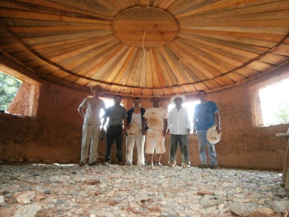 Oaxaca: Cob Kitchen. Yurt Roof. Work in PROGRESS