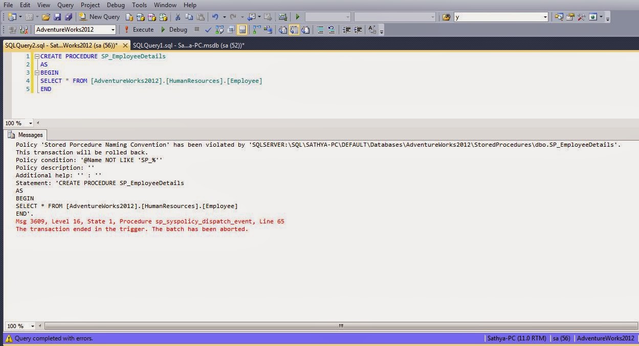 All about SQLServer: SQL Server - Policy based management - Enforcing ...