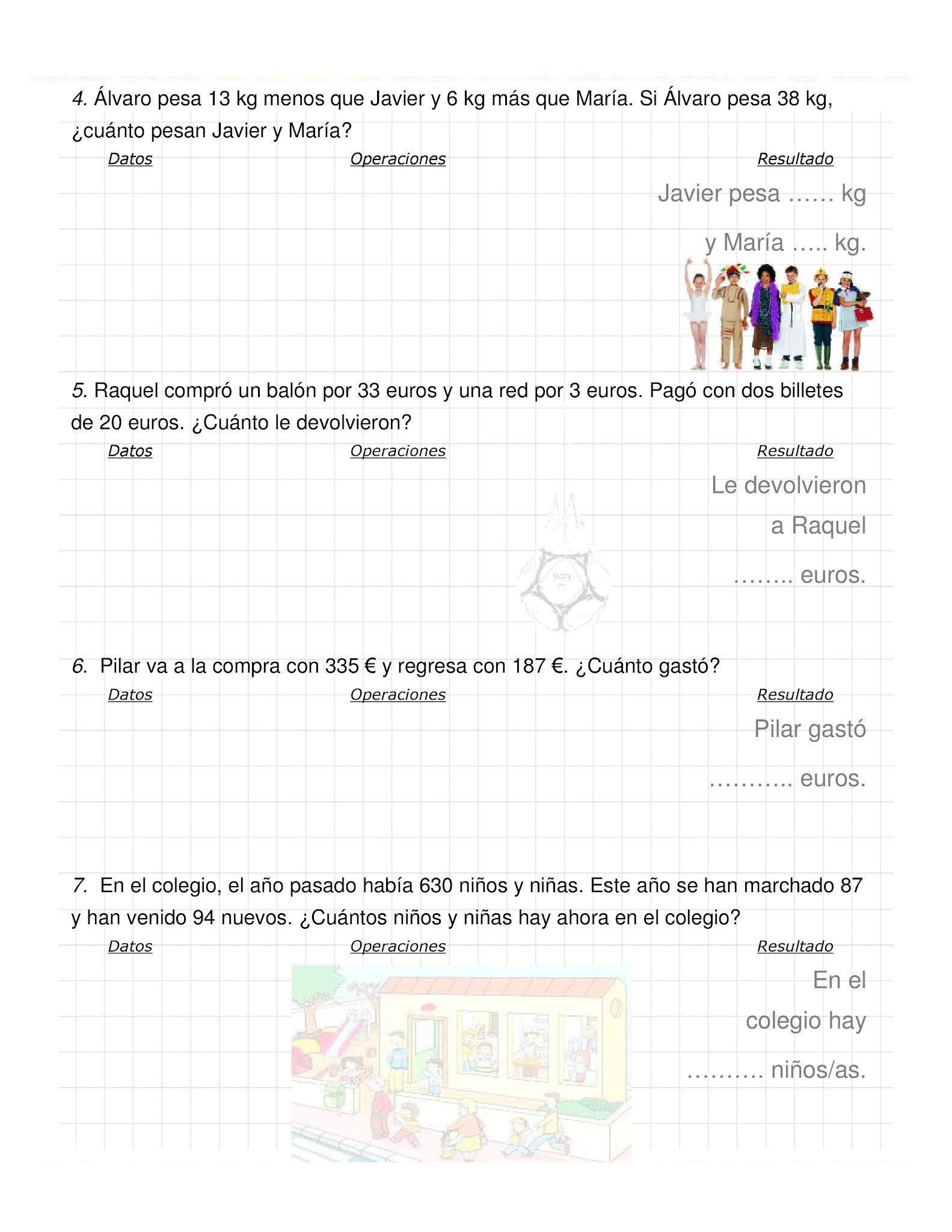 Material Educativo: Cuaderno de problemas matemáticos 5to grado primaria