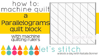 Piece N Quilt: How to: Machine Quilt a Parallelograms Motif on a Square ...