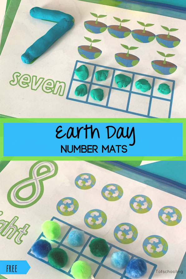 Earth Day Number Mats | Totschooling - Toddler, Preschool, Kindergarten ...