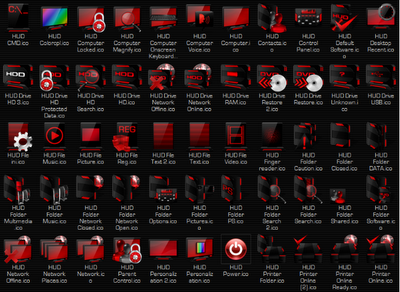 Hud Red Icon Pack 7tsp | Manuel Setyo