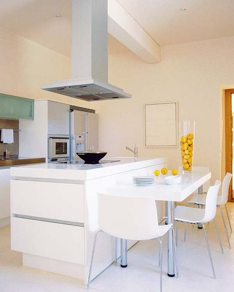Arte y Arquitectura: Cocinas con isla y mesa adosada Arte y Arquitectura: Cocinas con isla y mesa adosada