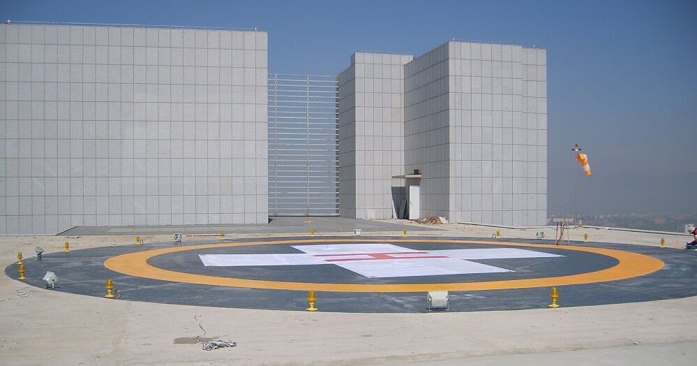 hospital helipad illuminated windsock vane