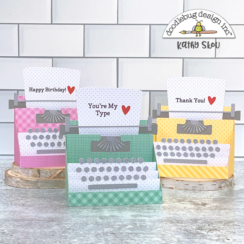 Doodlebug Design Inc Blog: TYPEWRITER BOX CARD | with Kathy