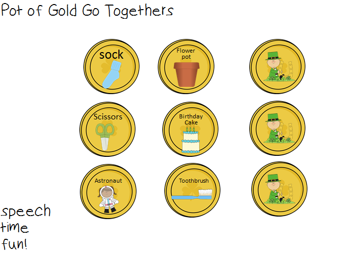 Pot Of Gold Go Togethers FREEBIE! - Speech Time Fun: Speech and ...