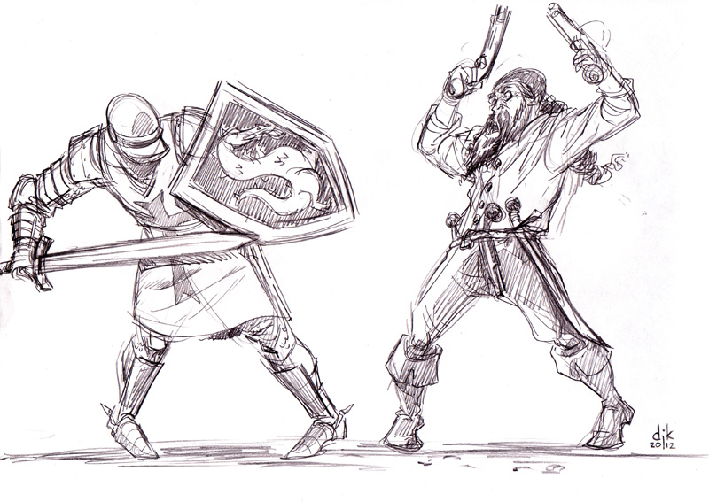 Dikkin' Around: Deadliest Warrior- Knight vs Pirate sketch