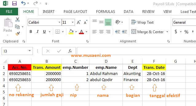 Contoh Payroll Gaji Excel - Aneka Contoh