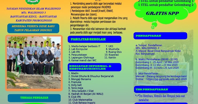 PPDB MTS Walisongo 3 2020/2021