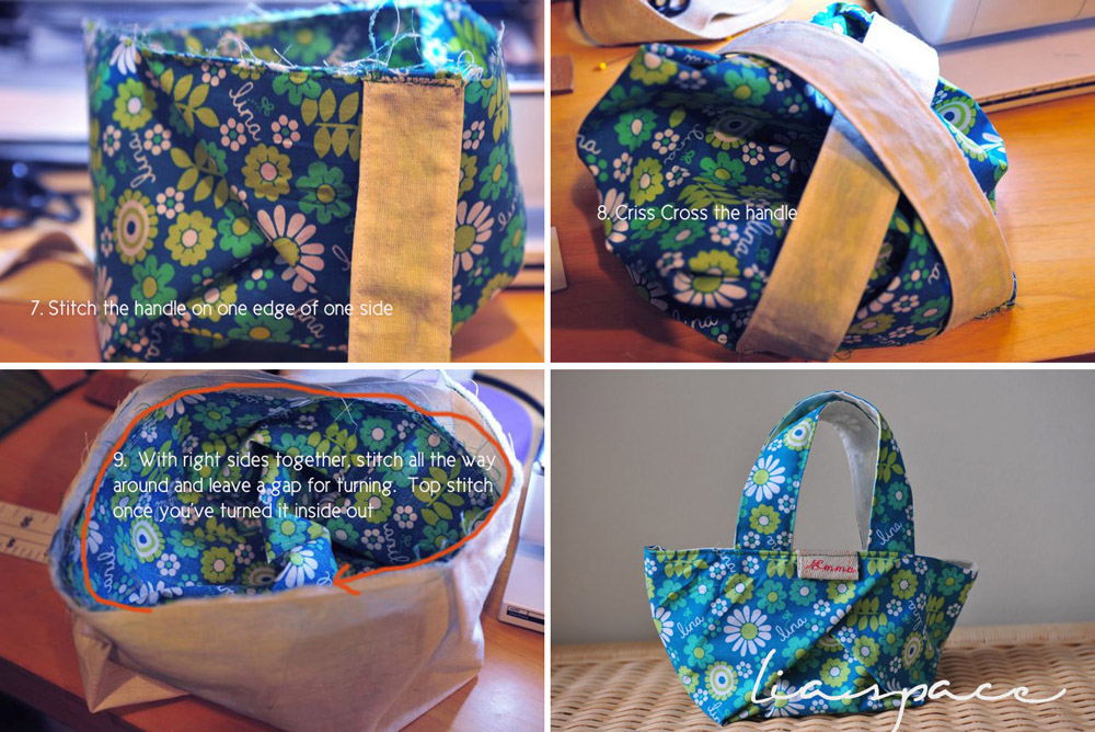lia's crafty journey: tutorial: fold square bag