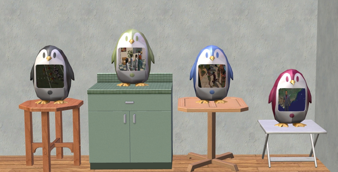 TheNinthWaveSims: The Sims 2 - TS4 Penguin TV For The Sims 2 (Updated)