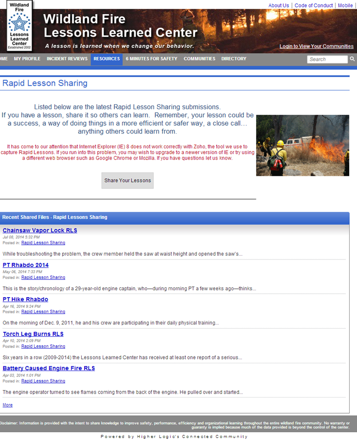 Wildland Fire Leadership: Looking Out for Others: The Rapid Lesson ...