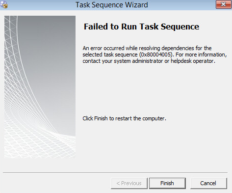 Adam Arkwright | Technical Blog: Failed to Run Task Sequence ...