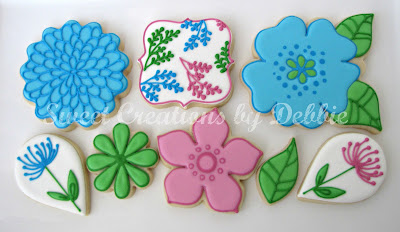 Sweet Creations by Debbie: Scrapbook Paper-Inspired Flower Cookies