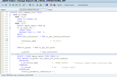SAP ABAP Central: CRUD Operations in Module Pool