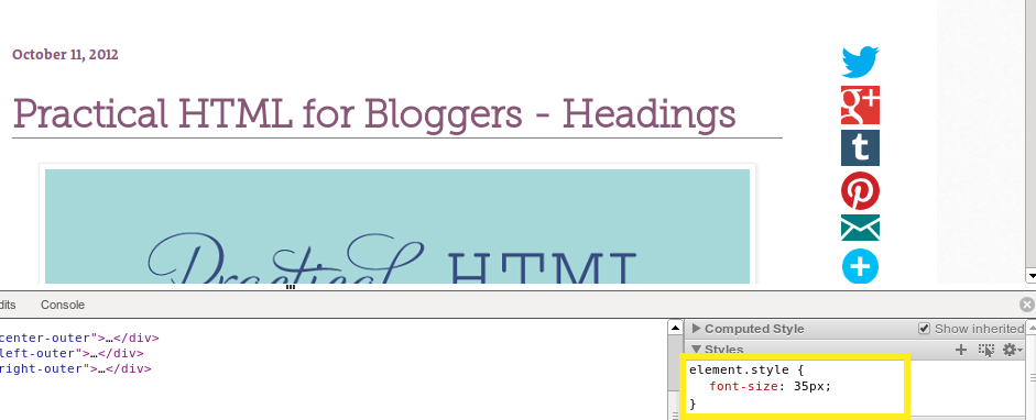 Code it Pretty: Blog Font Style with CSS - Finding the Selectors