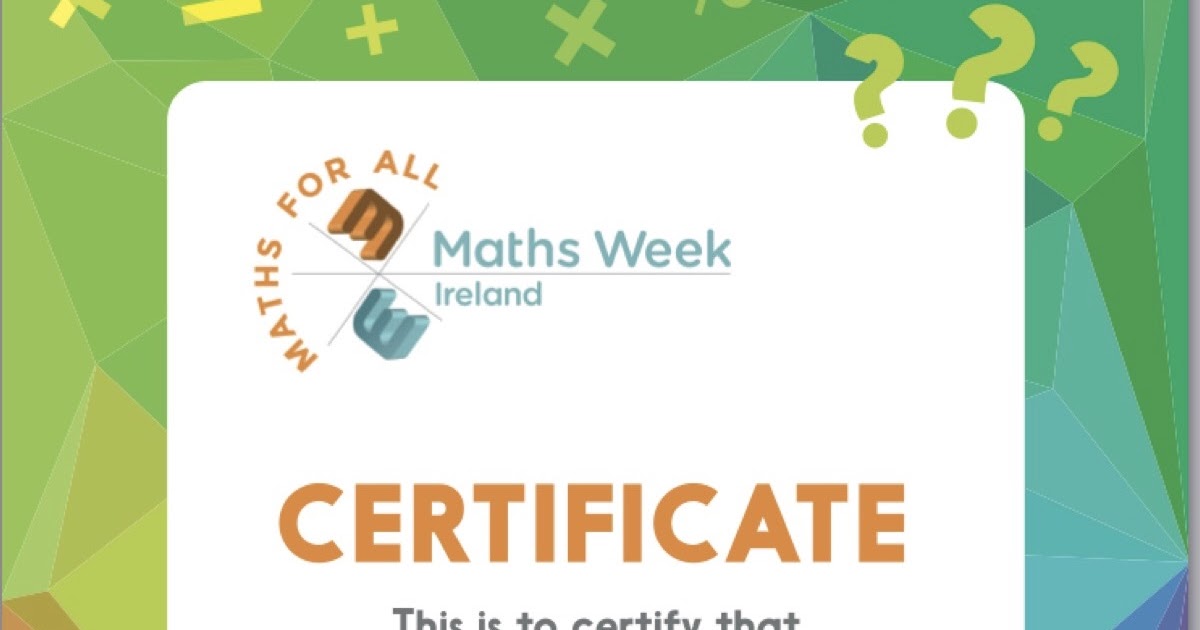 Leckaun National School: Maths Week Certificate
