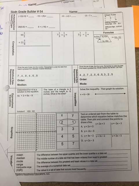 Mrs. Meadows 6th Grade Math VMS