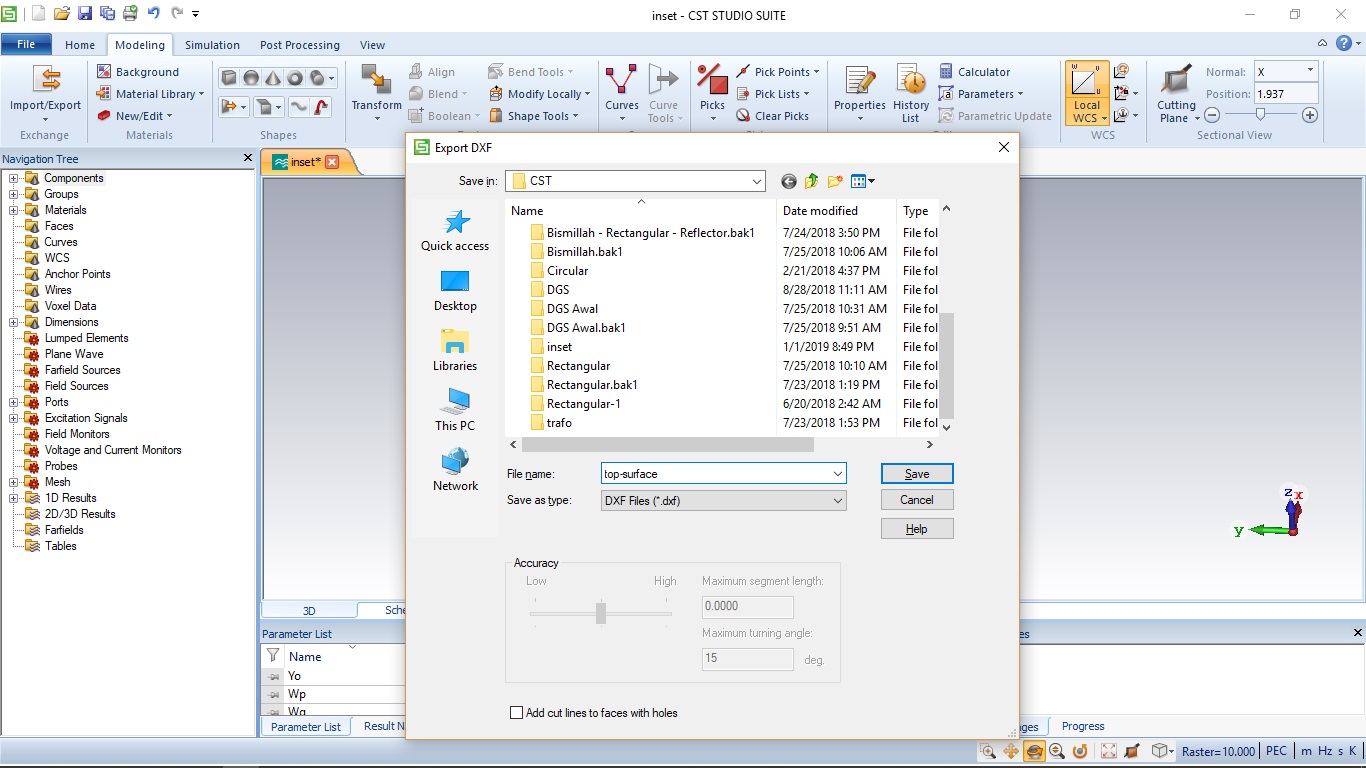 How to export CST file to format dxf ~ KIKIPATUY