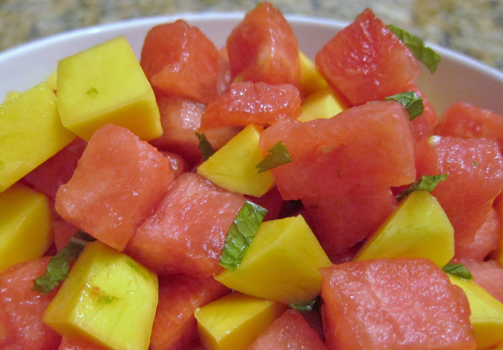 The Vegan Chronicle: Watermelon and Mango Salad with Citrus Dressing