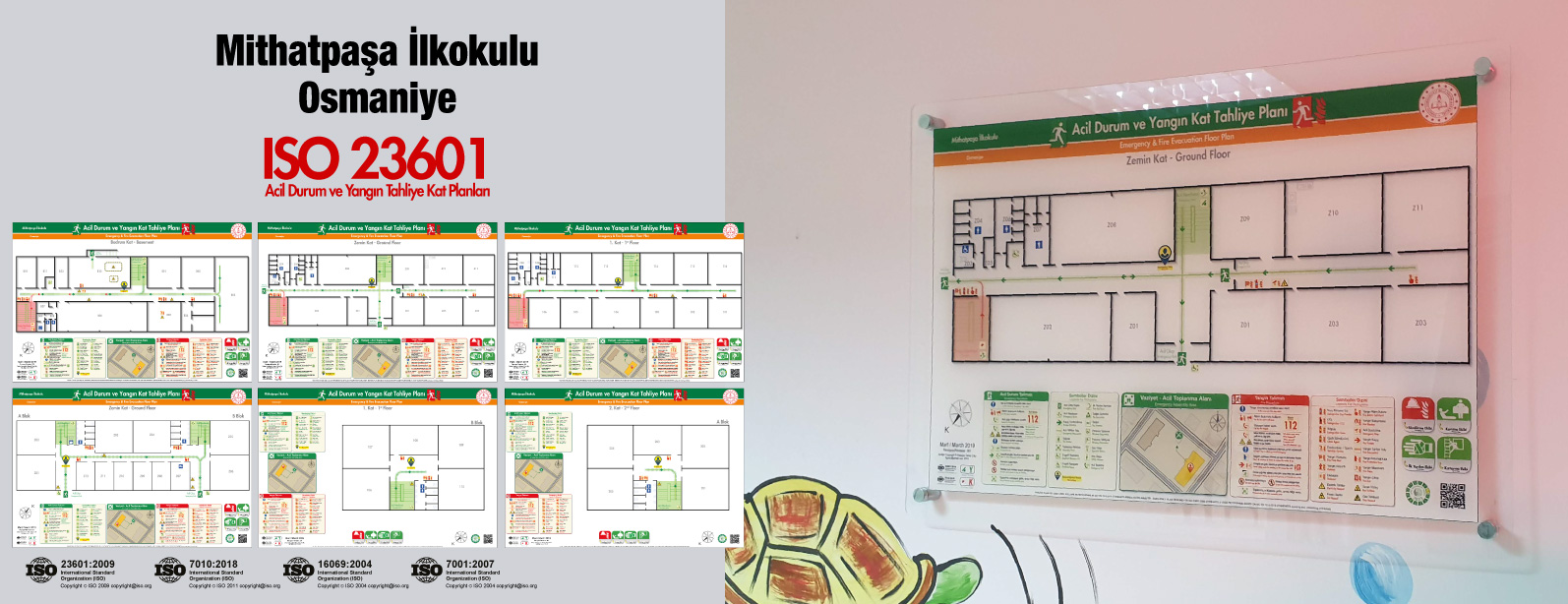 ISO 23601 Acil Durum ve Yangın Tahliye Kat Planları