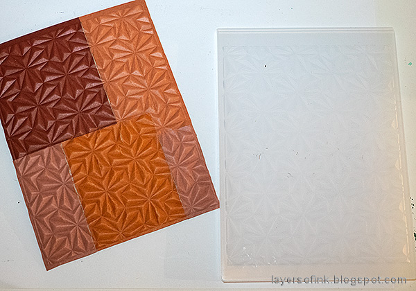 Layers of ink: Dry embossed color blocks
