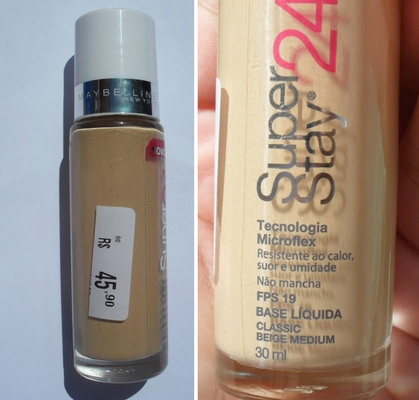 Brincando de se Maquiar: Testei: Base Super Stay 24h da Maybelline