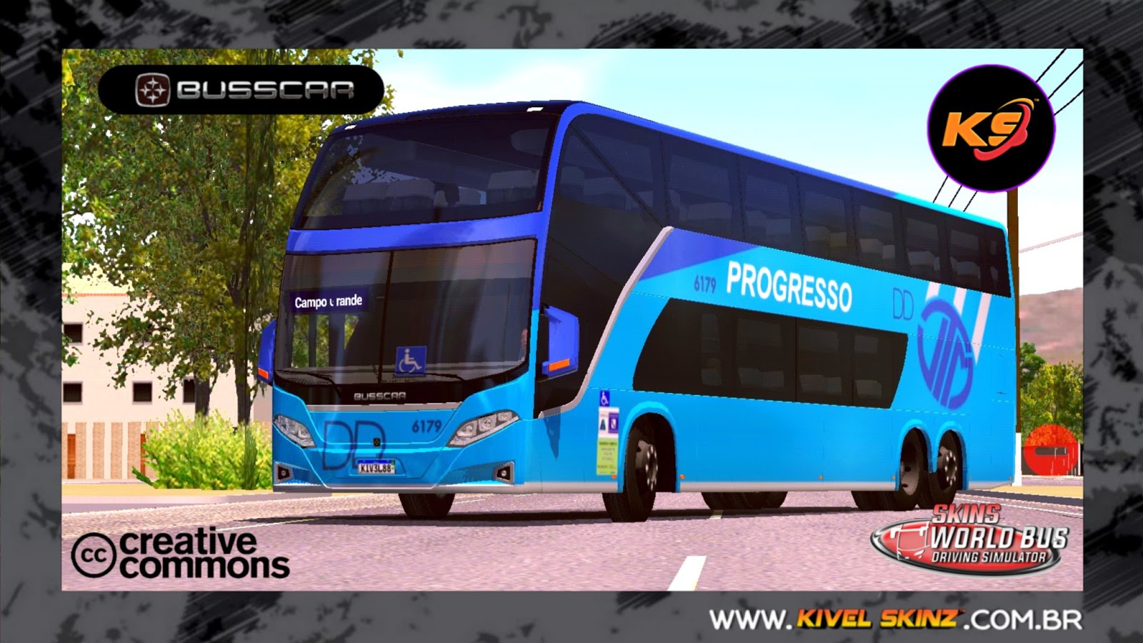 Skins World Bus Driving - Busscar Vissta Buss DD - Viação Progresso