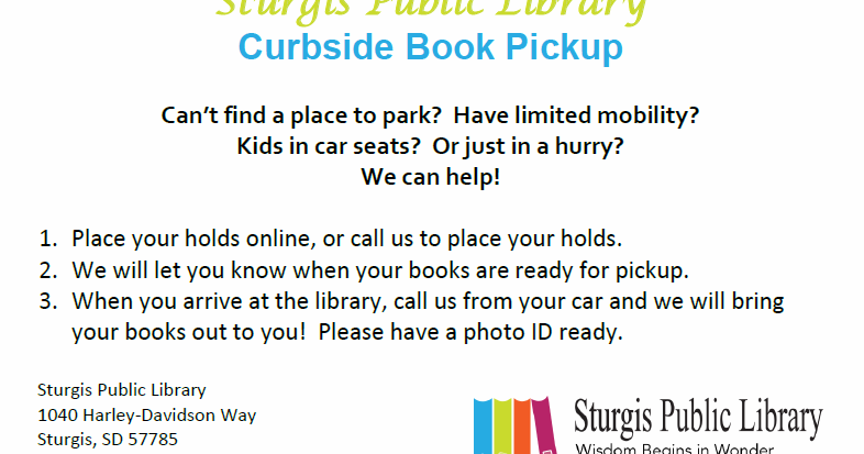 Sturgis Public Library: Curbside Book Pickup