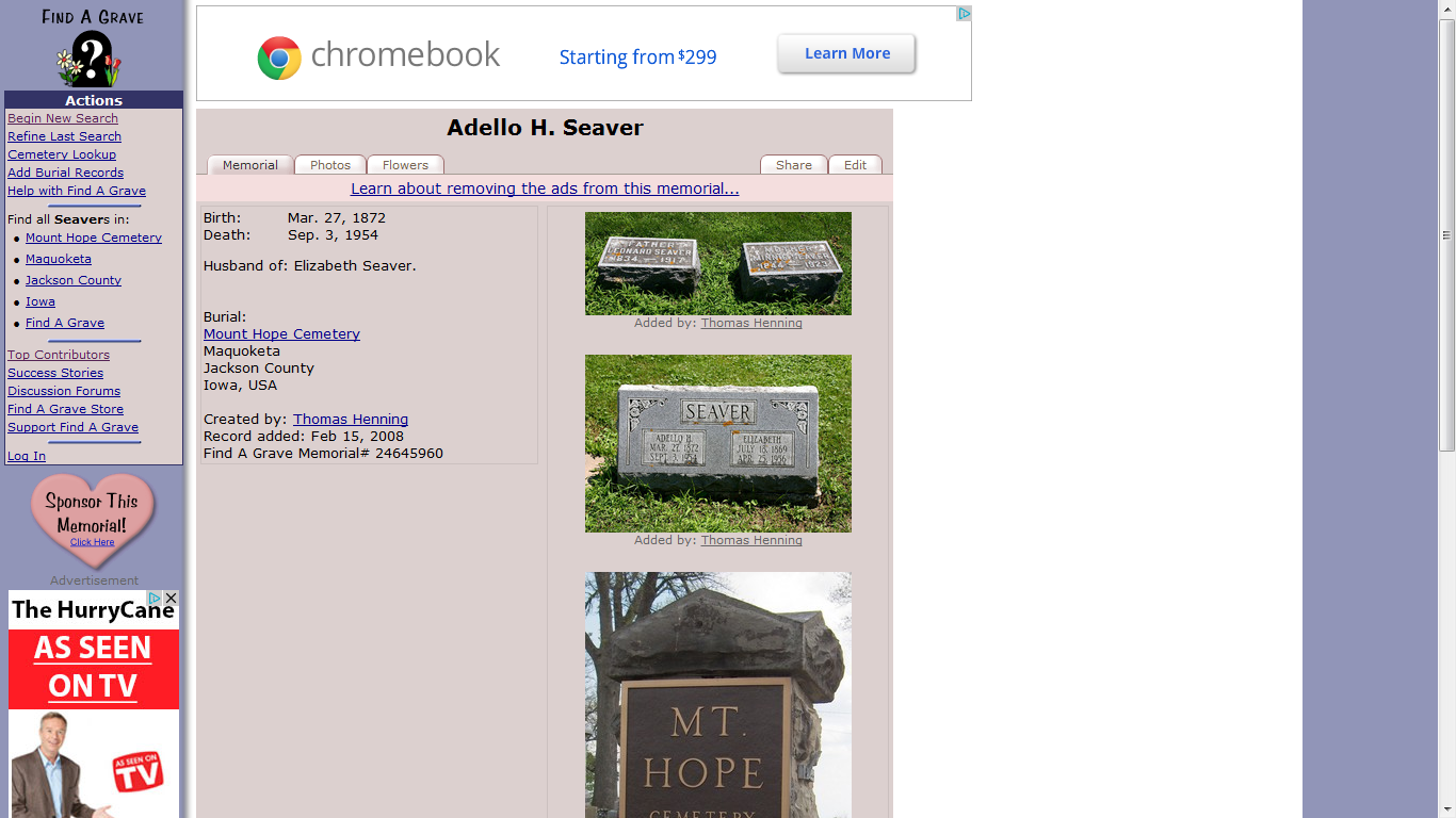Genea-Musings: Using MyHeritage Record Matches to Find Find-A-Grave Entries