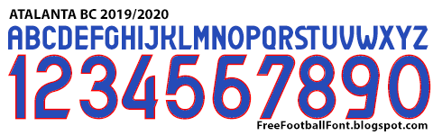 Free Football Fonts: Atalanta BC 2019-2020 Joma Font