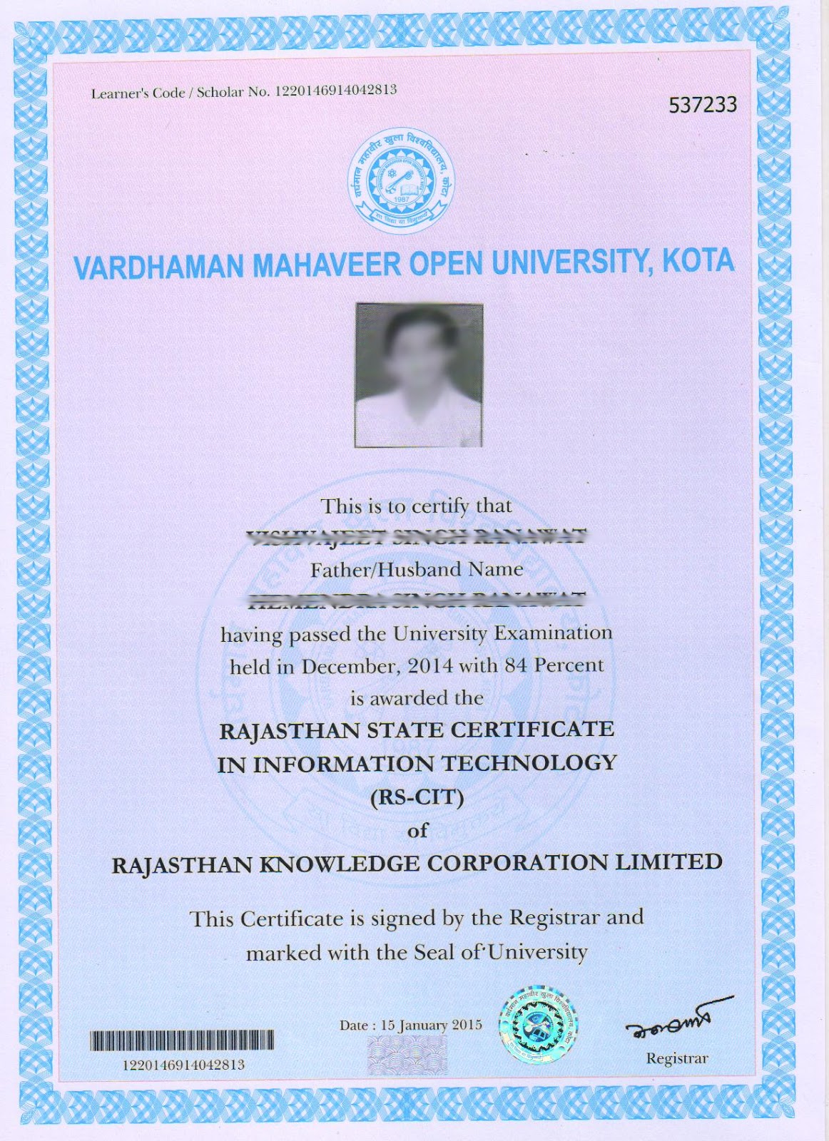 What Is Rscit Rkcl Computer Course In Hindi New Fees Certificate