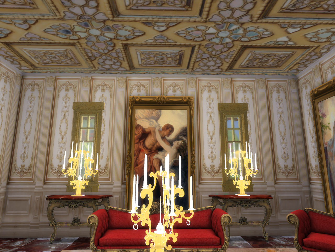 Anna Quinn Stories: Amazing Golden Ornamented Ceilings Set VII For SIMS 4