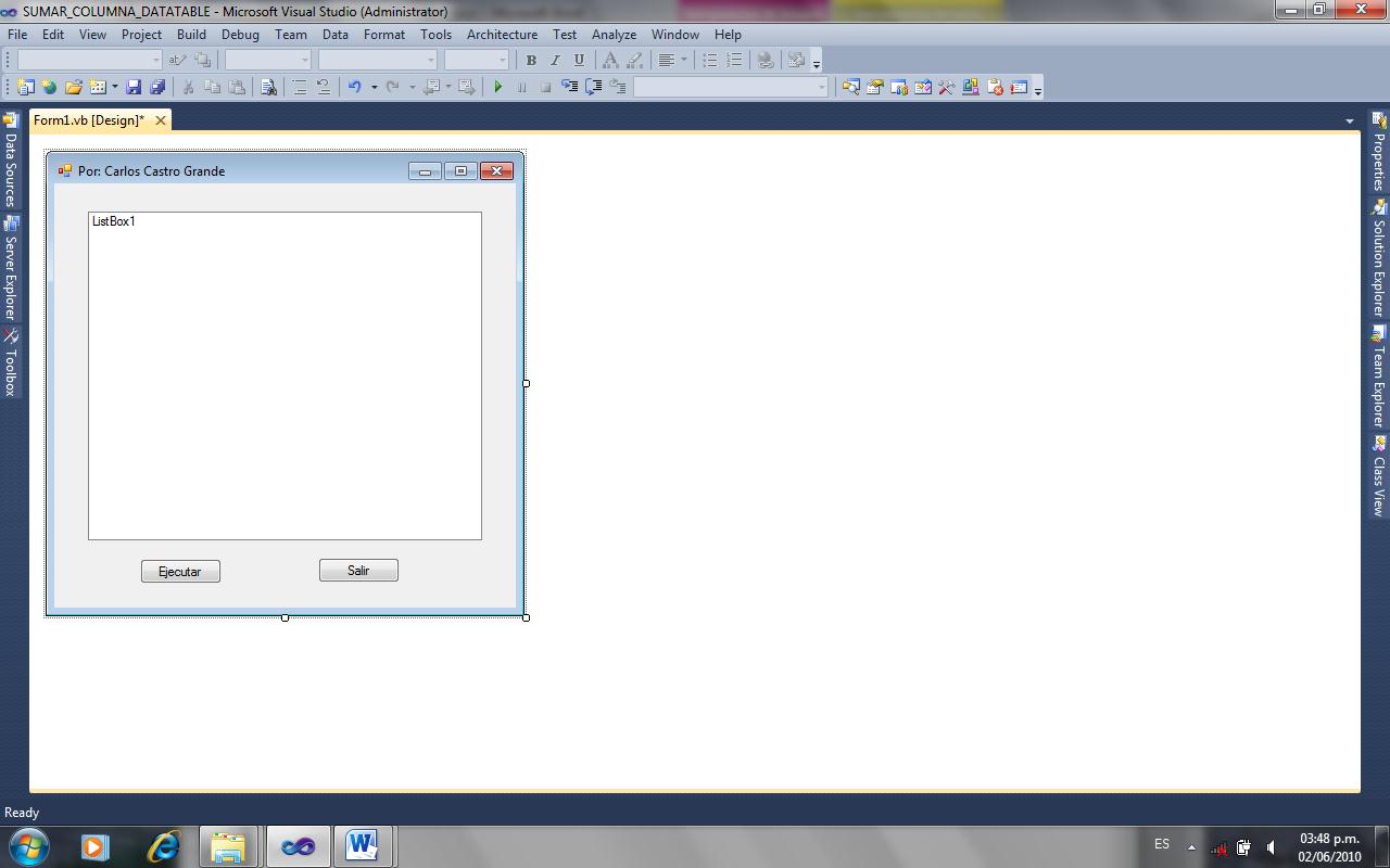 Programando con Visual Basic.Net 2019: ADO.NET - Incluir una columna calculada en un DataTable.