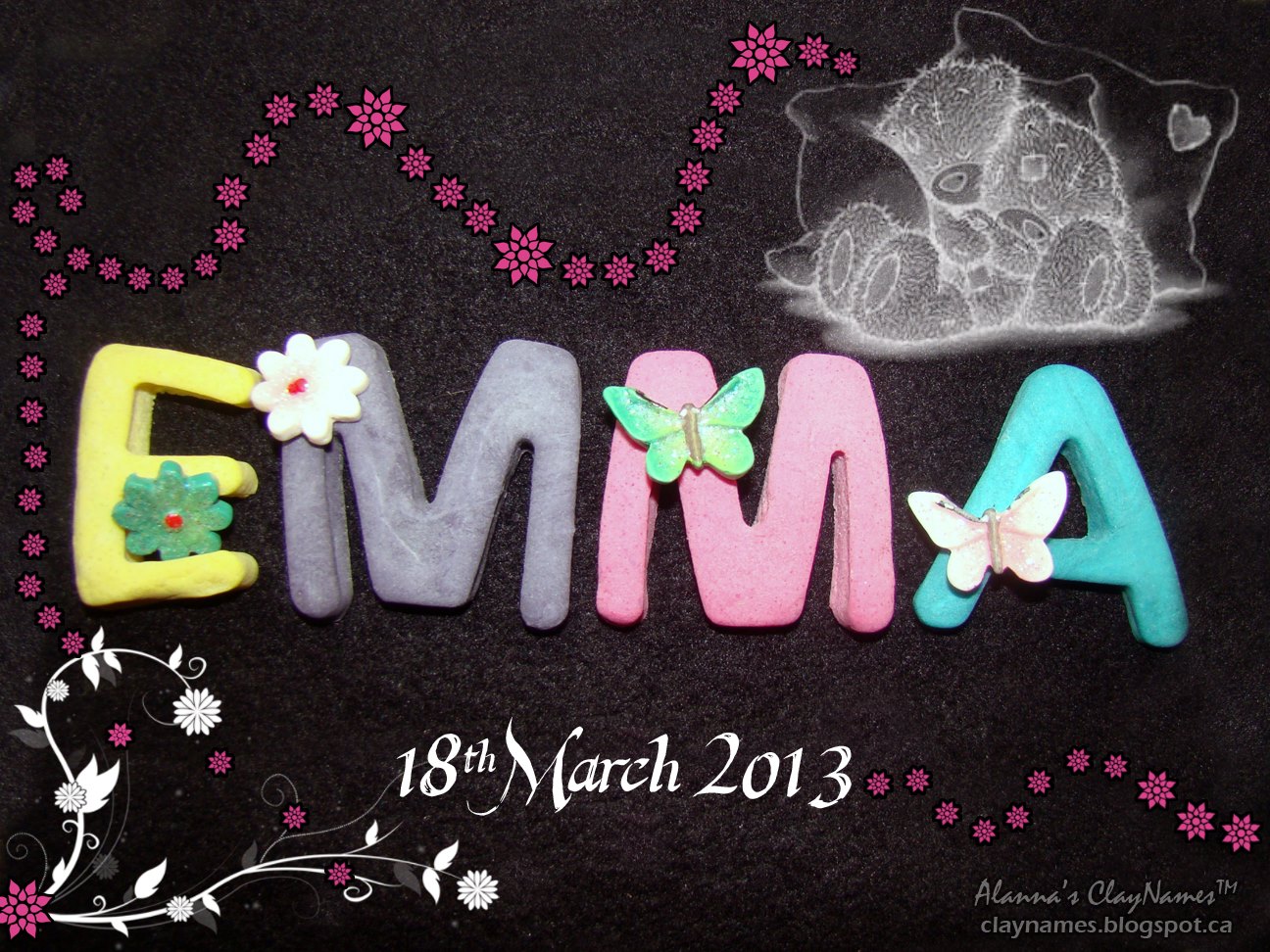 Baby Alanna's Clay Names: Emma