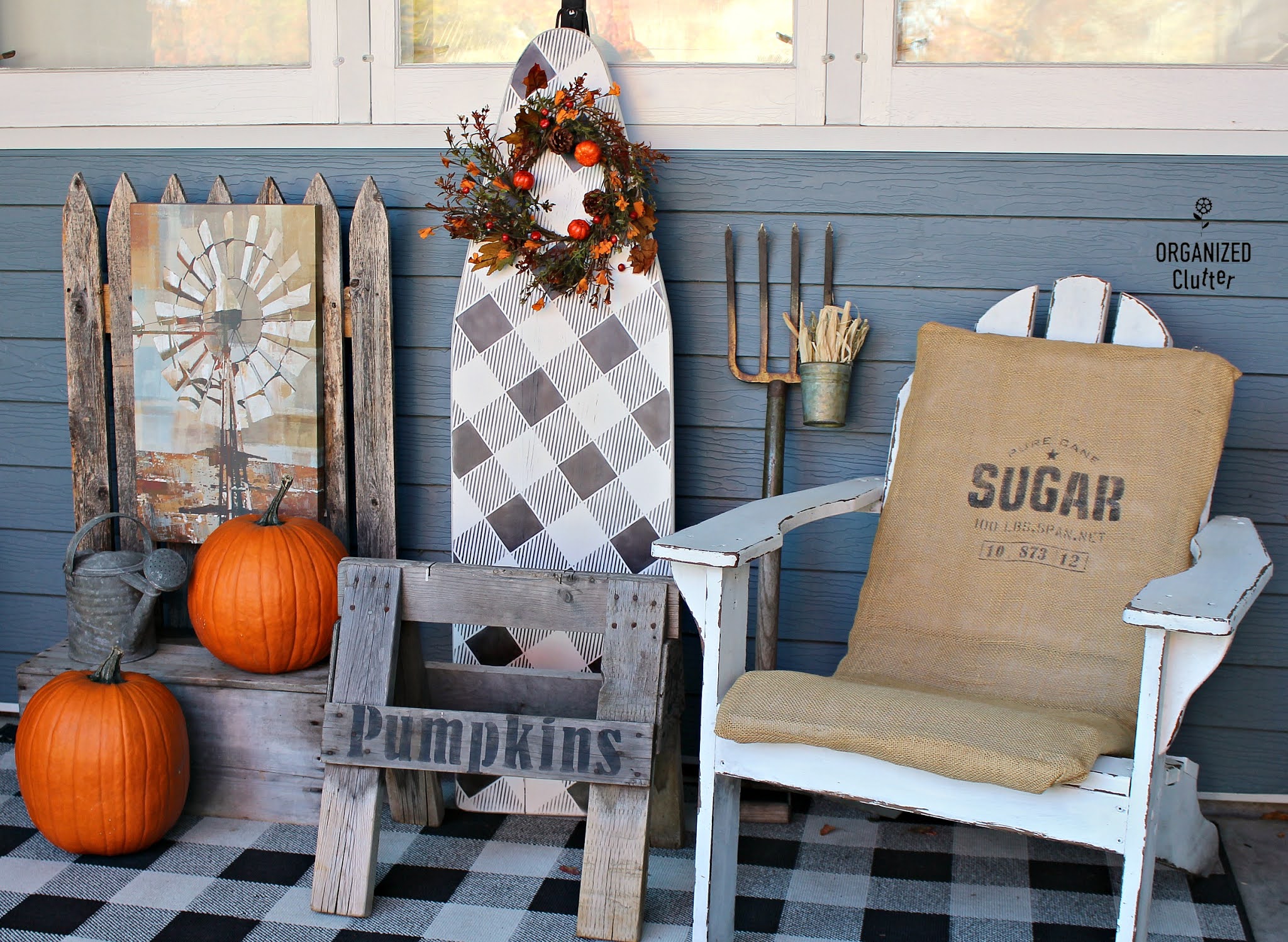 Rustic Outdoor Sawhorse Fall Display Sign - Organized Clutter