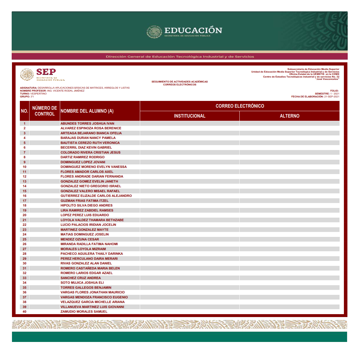 CETis #32 Ciencia de Datos e Información Grupo 3°I: Inicio